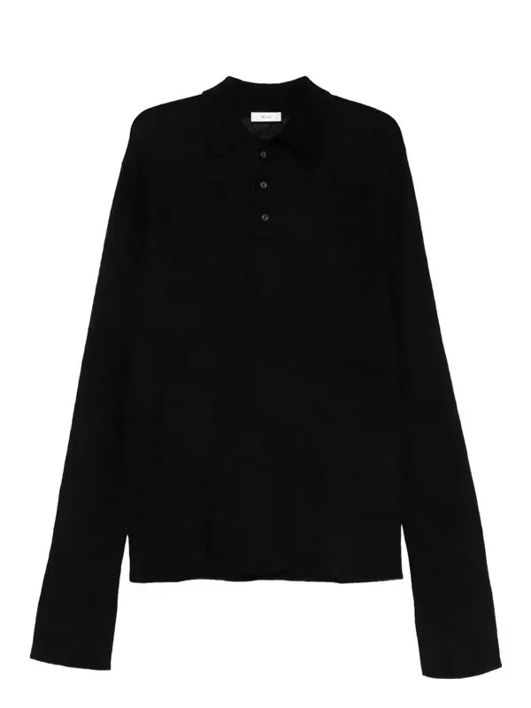 RIER Button Fastening Polo Shirt - Black