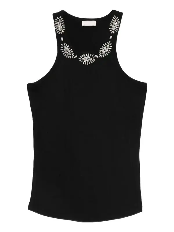 Liu Jo Embellished Round Neck Top - Black