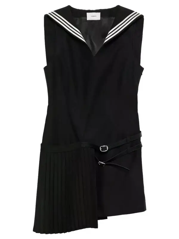 Coperni Pleated Mini Dress - Black