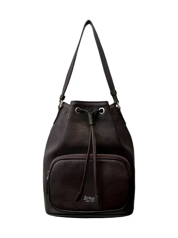 LA ROSE Drawstring Bucket Bag - Brown