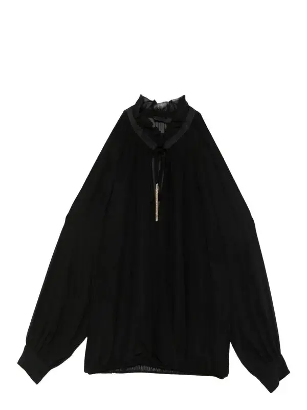 Liu Jo Long Sleeve Tassel Blouse - Black
