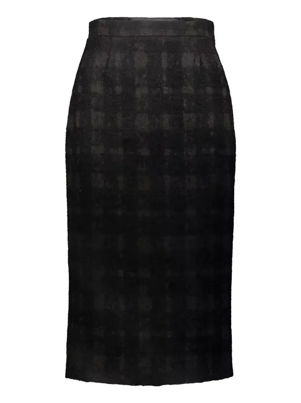 Rochas Checked Pencil Midi Skirt - Black