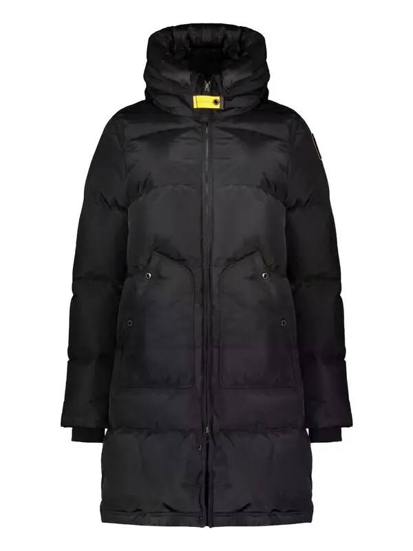PARAJUMPERS Hooded Down Jacket With Logo Patch - Black