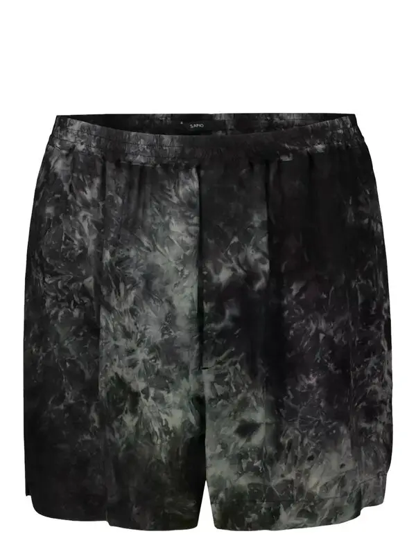 SAPIO Tie-dye Elasticated Shorts - Black