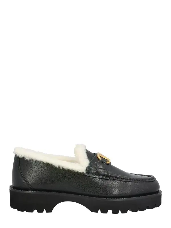 Valentino Garavani Logo Leather Loafers - Black