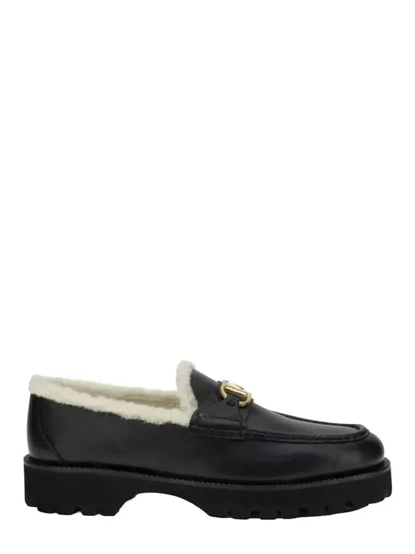 Valentino Garavani Logo Leather Loafers - Black