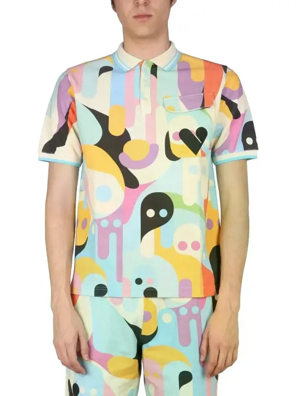 PHARMACY INDUSTRY Pocketed-patterned Polo Shirt - Neutrals