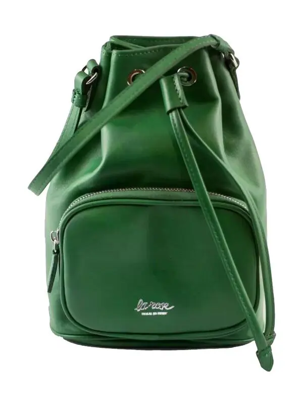 LA ROSE Leather Bucket Bag - Green