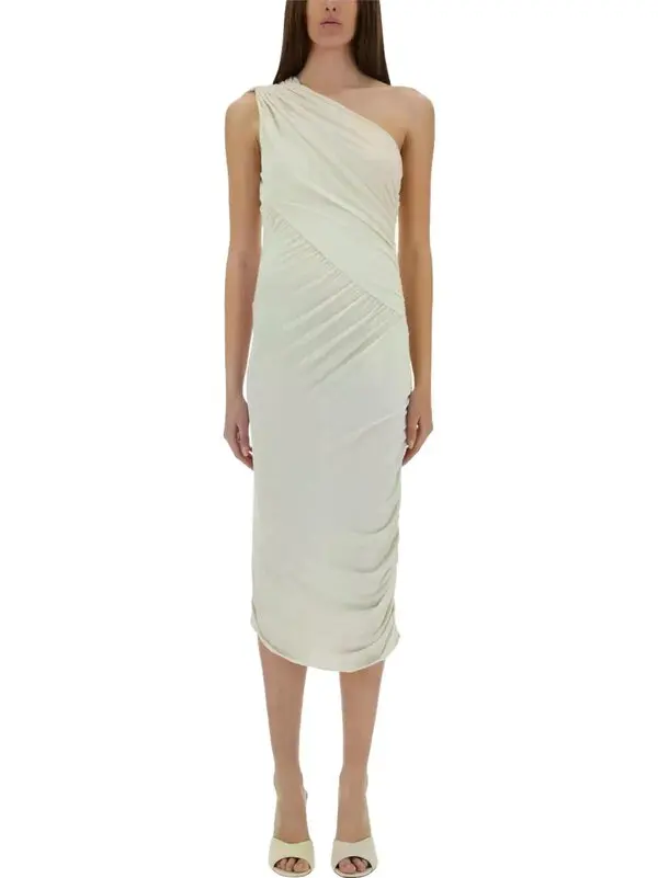 Rick Owens One-shoulder Draped Midi Dress - Neutrals