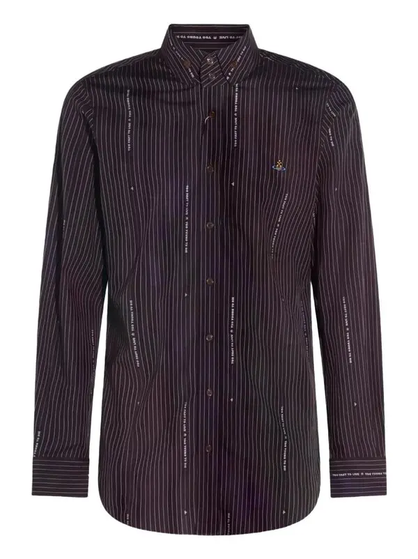 VIVIENNE WESTWOOD Striped Logo-embroidered Shirt - Red