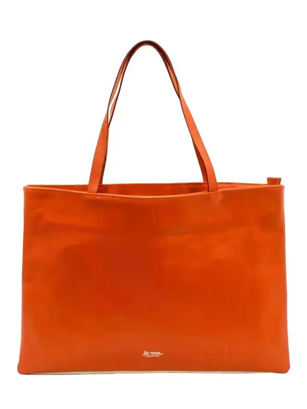 LA ROSE Zip Fastening Tote Bag - Orange