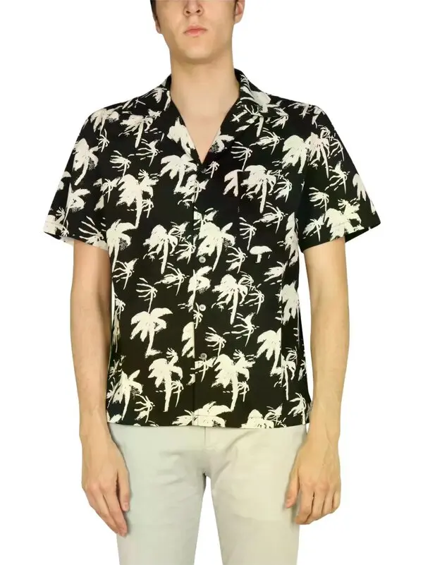 DEPARTMENT 5 Palm-print Short-sleeve Shirt - Black