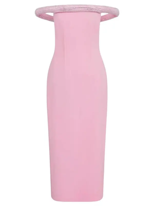 David Koma Crystal-embellished Midi Dress - Pink