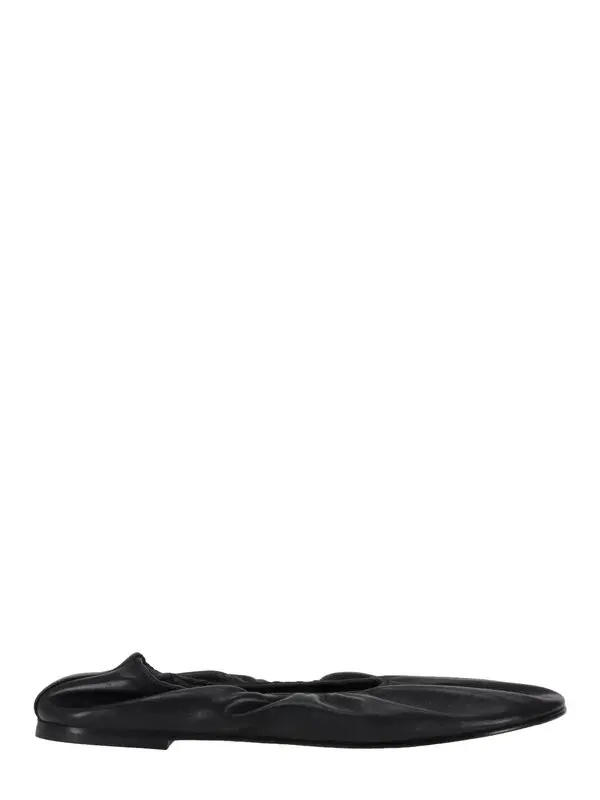 Dear Frances Scrunch-effect Ballerina Flats - Black