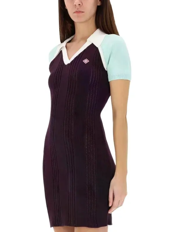 Casablanca Polo Logo Dress - Purple