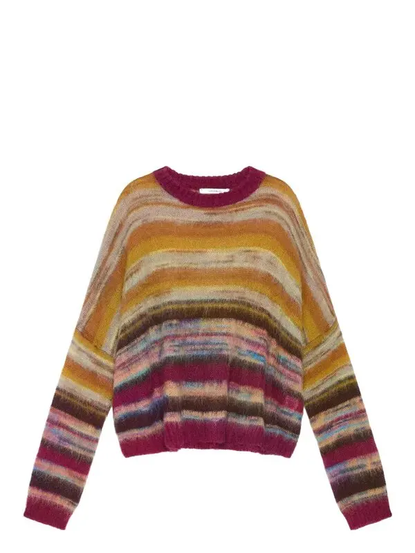 Malìparmi Striped Mohair Blend Sweater - Red