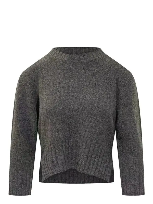 Loulou De Saison Mora Lds Ribbed-hem Cashmere Sweater - Grey