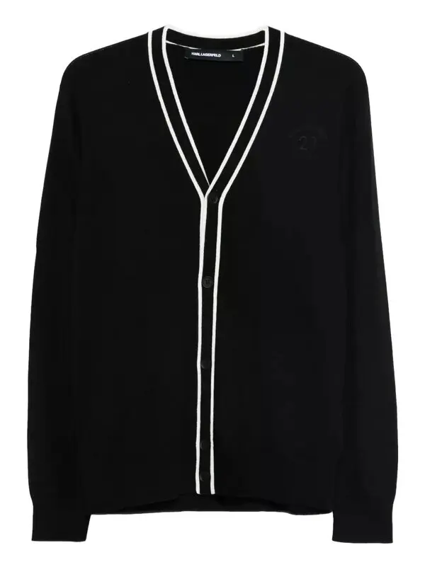 Karl Lagerfeld Logo-motif Cardigan - Black