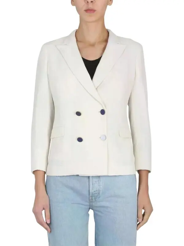 SAULINA Antonella Double-breasted Jacket - White
