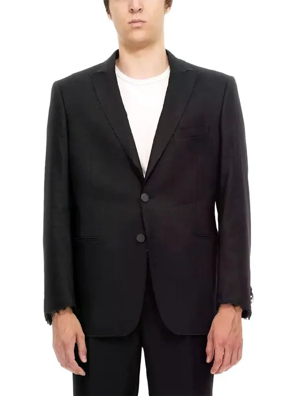 TONELLO Frayed Blazer - Black