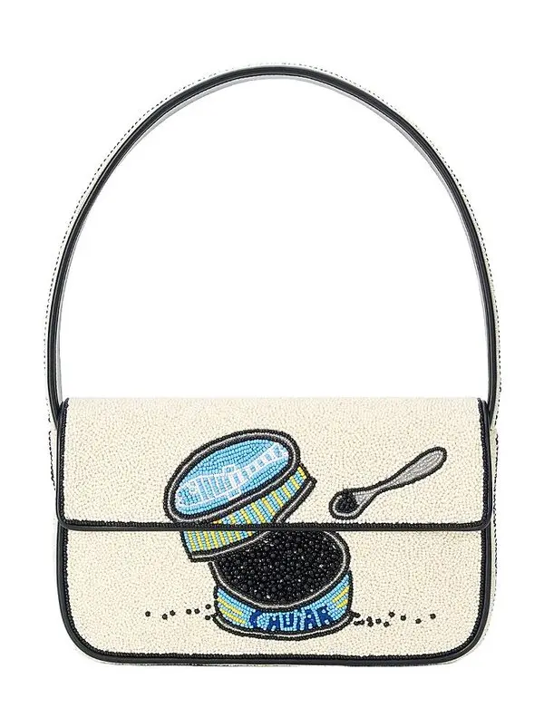 Staud Tommy Beaded Bag - Caviar