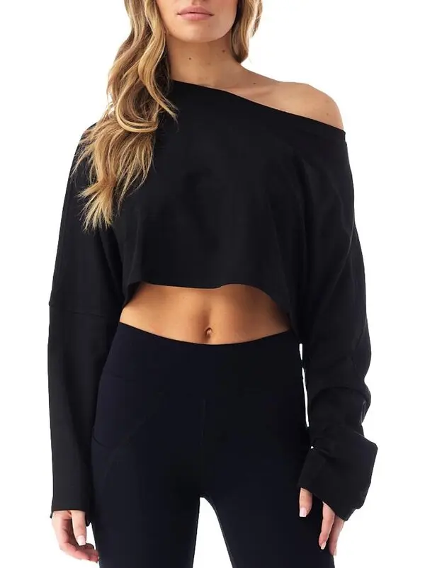 Heaven Florence Drop Shoulder Top - True Black