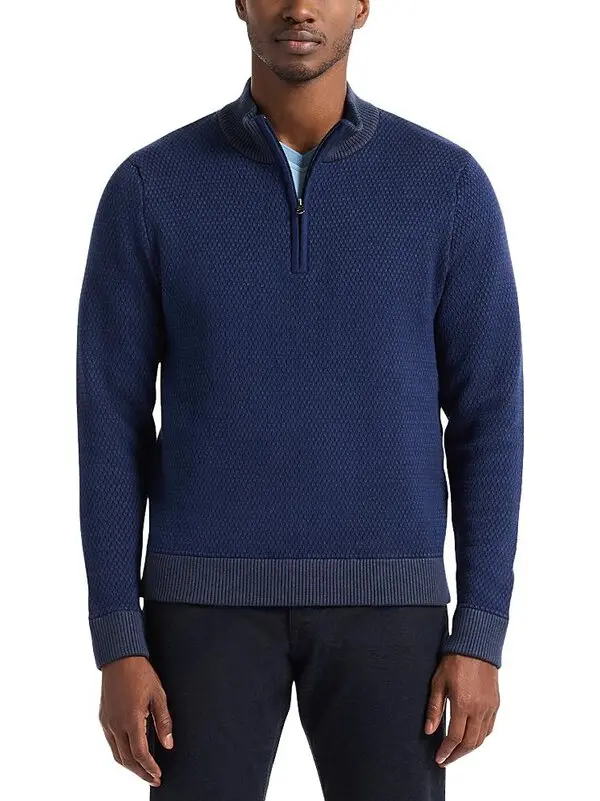 Robert Graham Walton Long Sleeve Quarter Zip Sweater - Navy