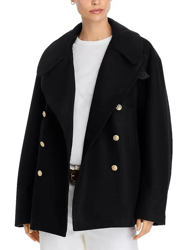 Denimist Oversized Pea Coat - Black