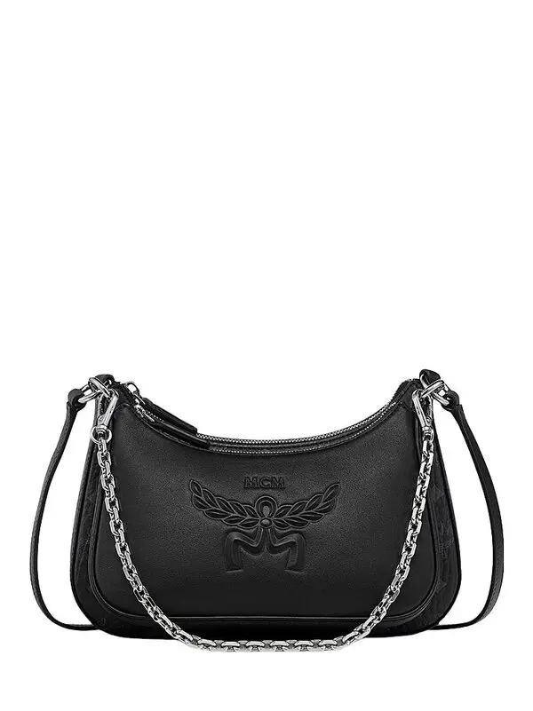 Mcm Aren Visetos Double Bag - Black
