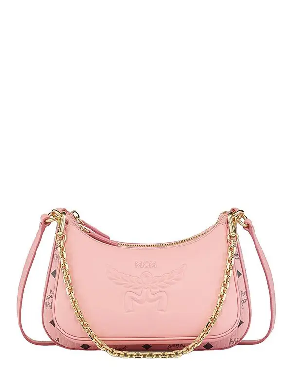 Mcm Aren Visetos Double Bag - Soft Pink