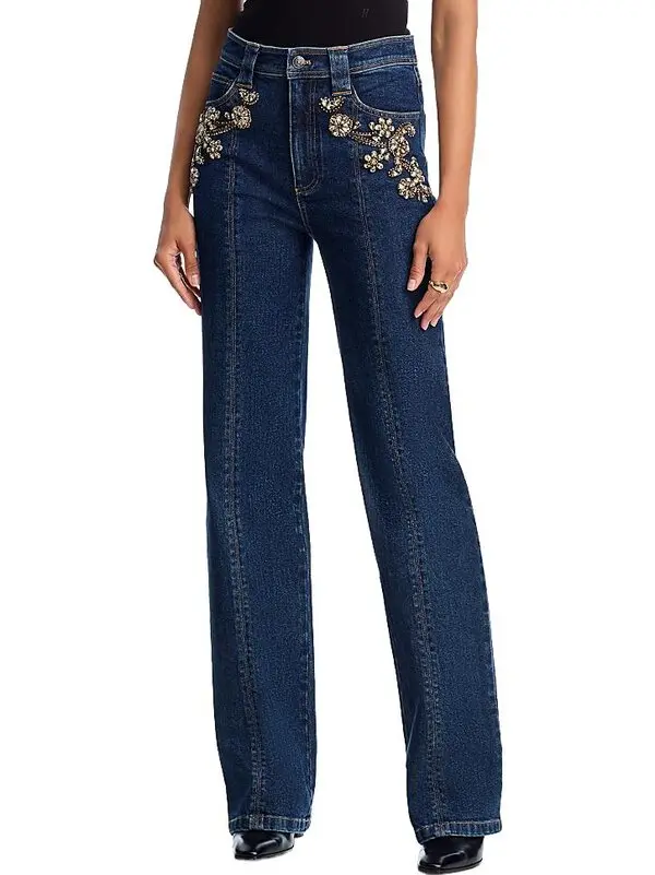 Cinq À Sept Crystal Ivy Embellished Jeans - Fontaine Multi