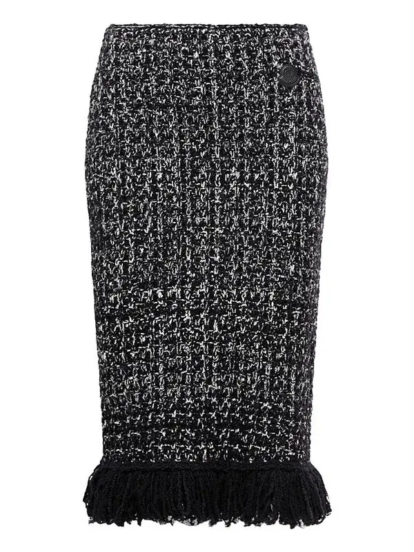 Moncler Mixed Knit Midi Skirt - Dark Grey