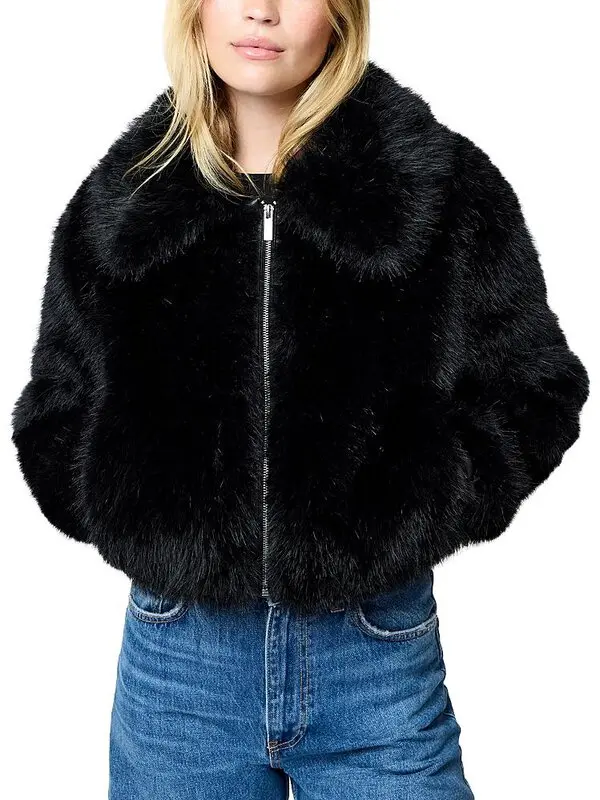 French Connection Rena Faux Fur Jacket - Black
