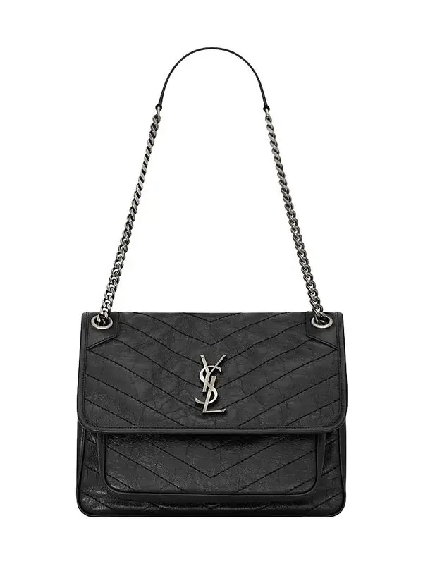 Saint Laurent Niki Shoulder Bag - Black/silver