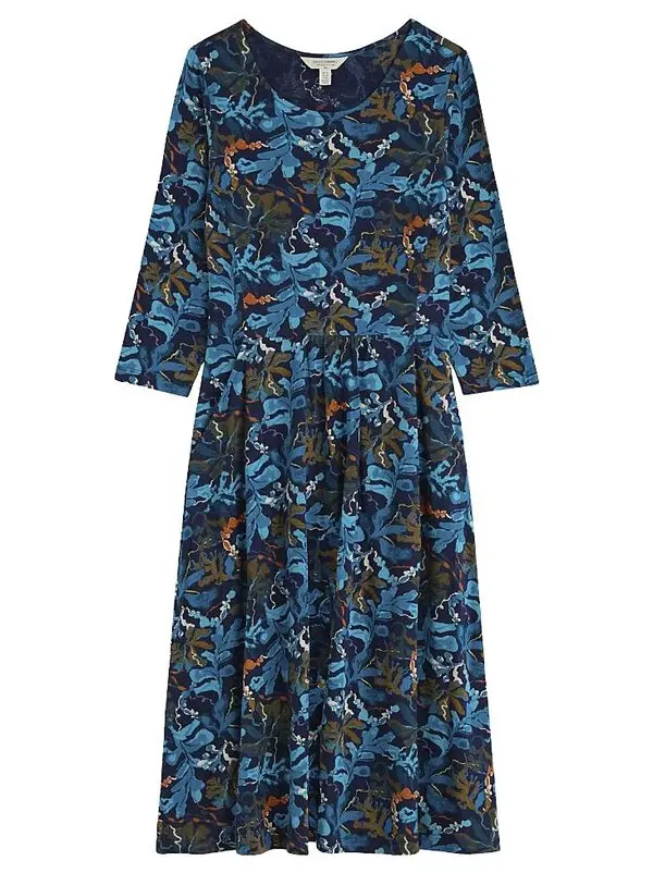 SEASALT CORNWALL April Quarter Sleeve Dress - Floating Fronds Maritime