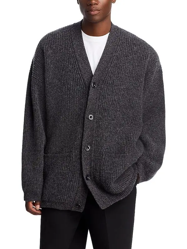 LEMAIRE Wool Cardigan - Grape Melange