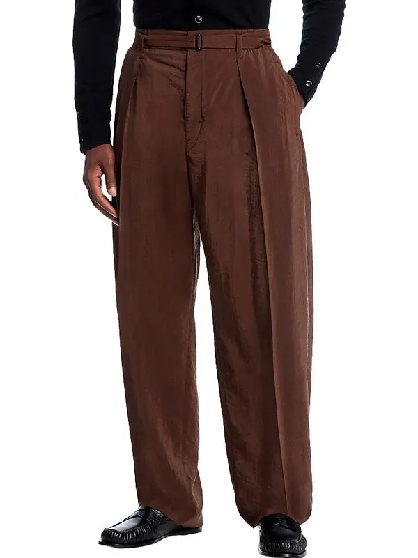 LEMAIRE Belted Relaxed Fit Pants - Brunette