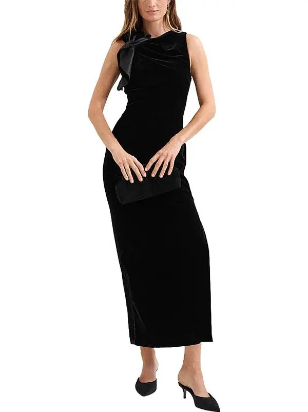 PHASE EIGHT Melony Velvet Maxi Dress - Black