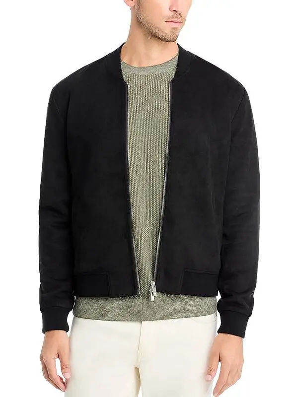 Monfrère Maverick Bomber Jacket - Suede Noir