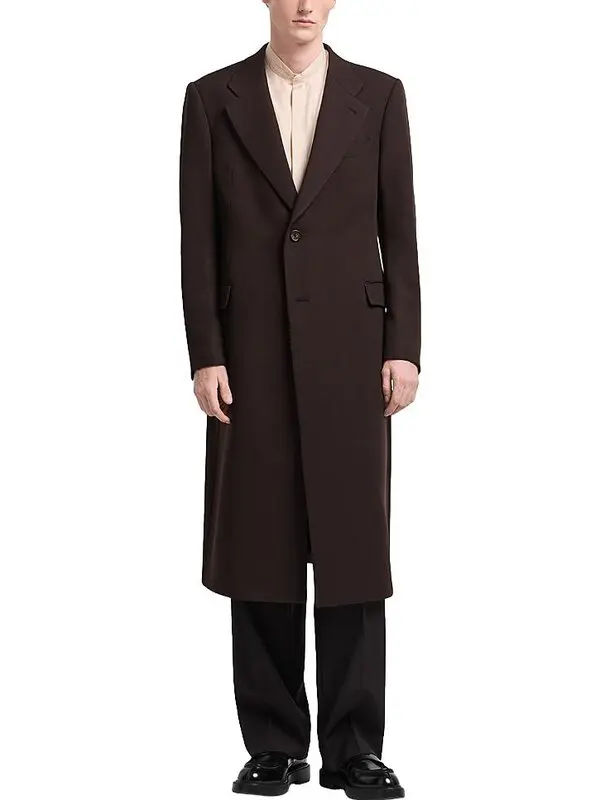 Emporio Armani Single Breasted Overcoat - Solid Dark
