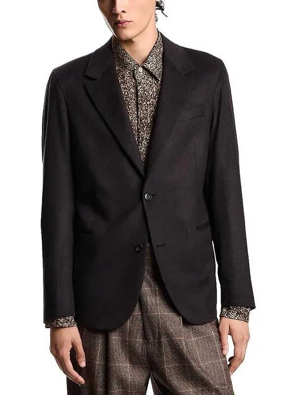 Emporio Armani Regular Fit Cashmere Blazer - Solid Dark