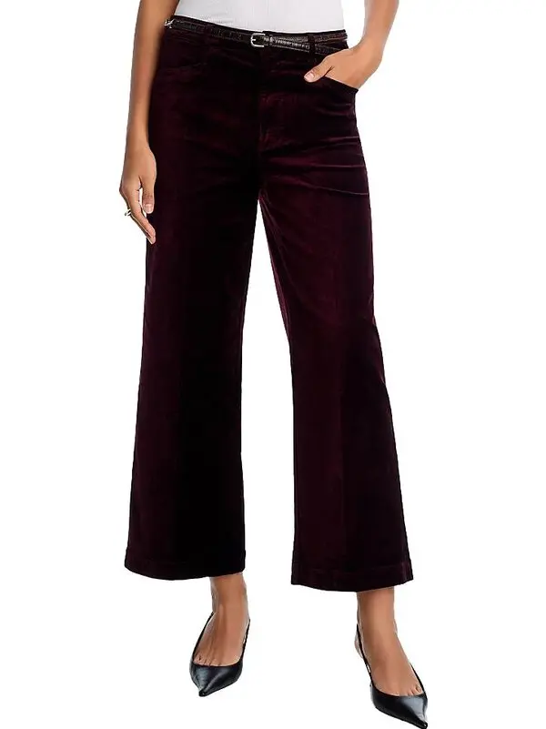Paige Anessa High-rise Wide Leg Velvet Jeans - Aubergine