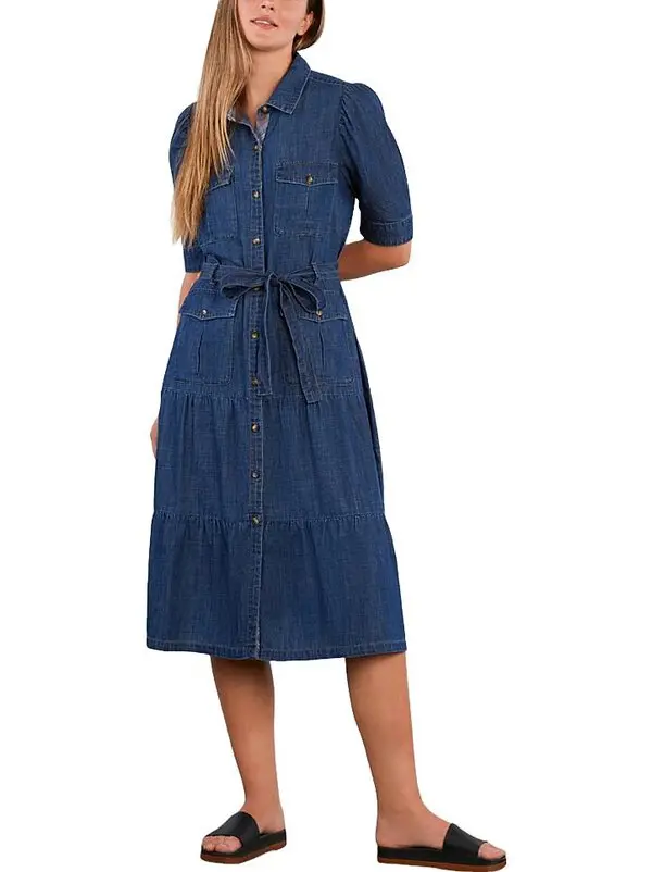BILLY T Dreamer Belted Shirtdress - Dream Blue