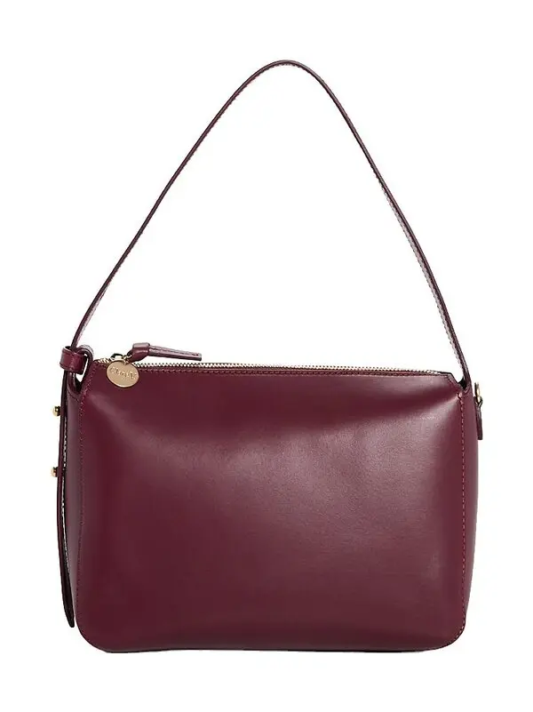 Clare V. Fleurine Leather Shoulder Bag - Plumingo