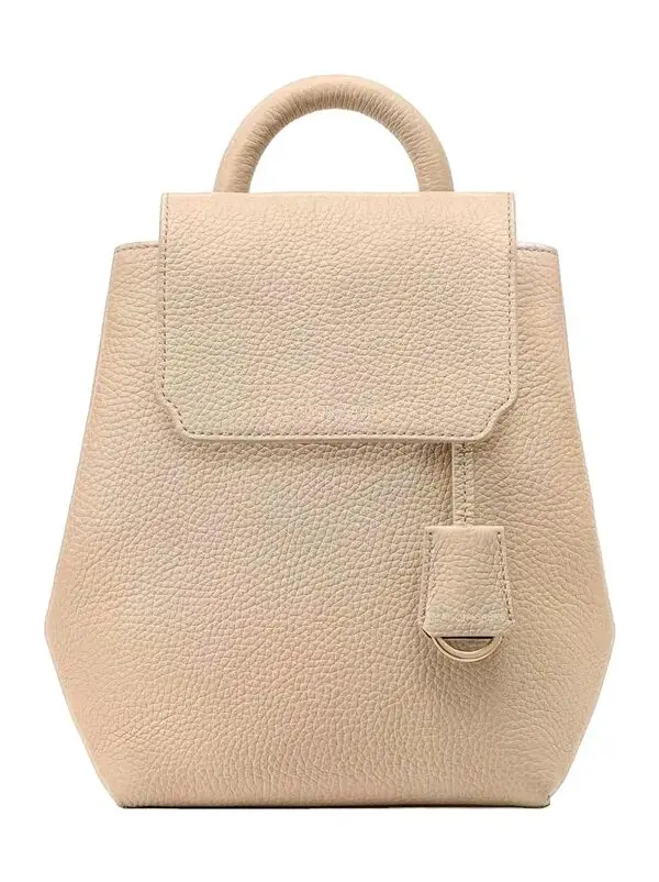 MAISON DE SABRE Leather Backpack With Magnetic Closure - Neutrals