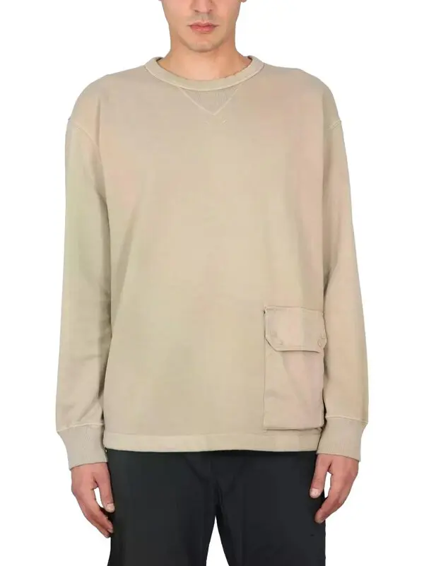 TEN C Pocket-detail Crewneck Sweatshirt - Neutrals