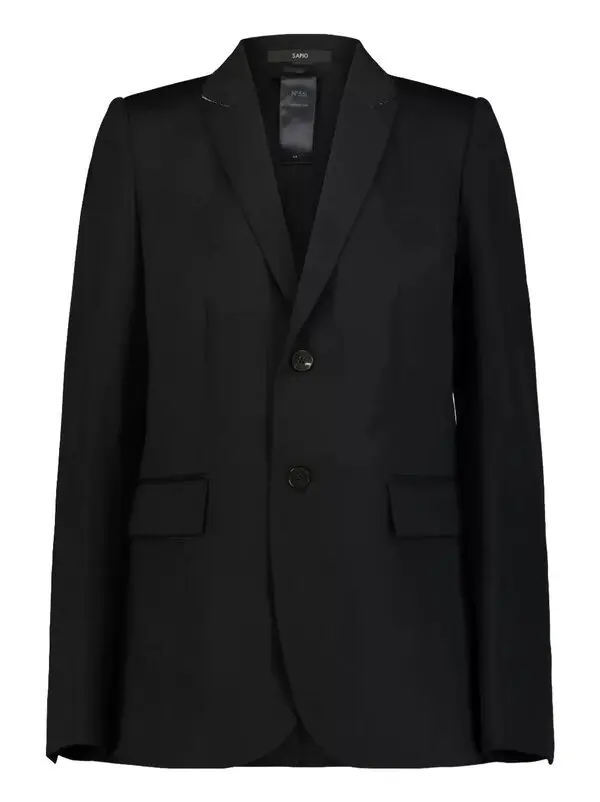 SAPIO N55l Wool Blazer - Black