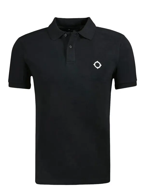 MA.STRUM Logo-detail Polo Shirt - Black