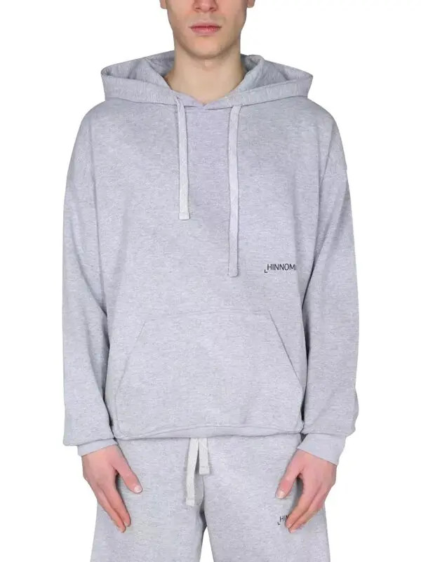 HINNOMINATE Drawstring Hooded Sweatshirt - Grey