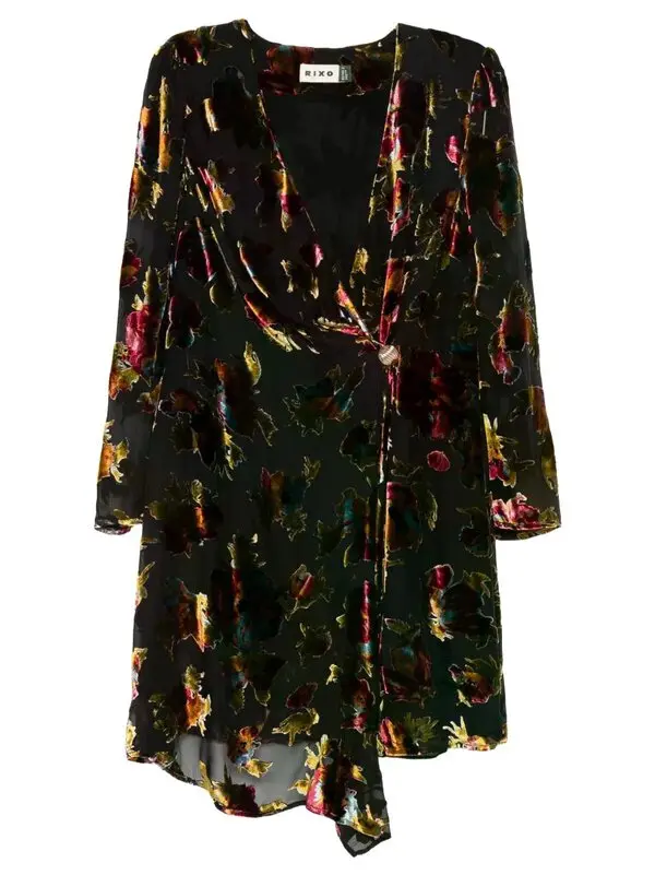 Rixo Floral Embellished Kensley Dress - Black